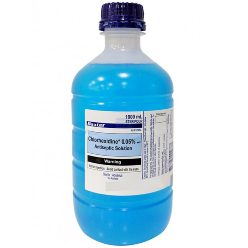 美國 Baxter 0.05% Chlorhexidine 傷口清洗消毒藥水 (藍水)【澳洲製造】【3個容量：100 / 500 ...
