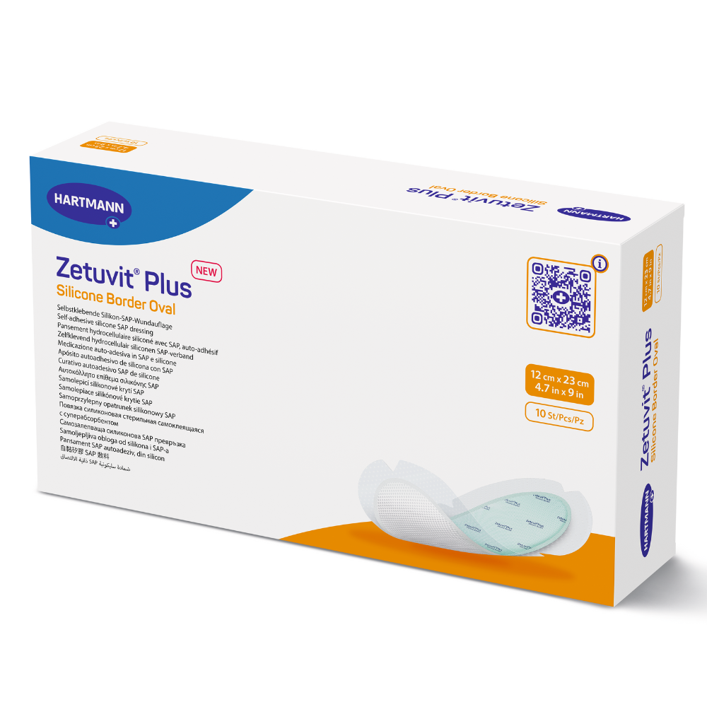 德國 Hartmann Zetuvit Plus Silicone Border Oval 防水矽膠自黏特強吸收性敷料【2個尺寸】 - 盈康 ...